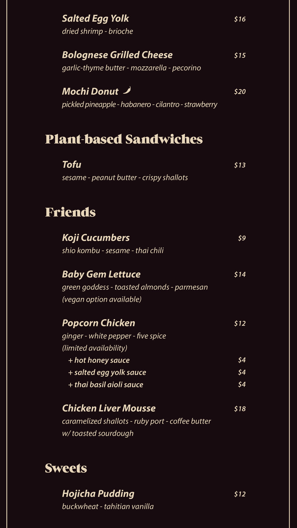 The Coop Menu – Double Chicken Please