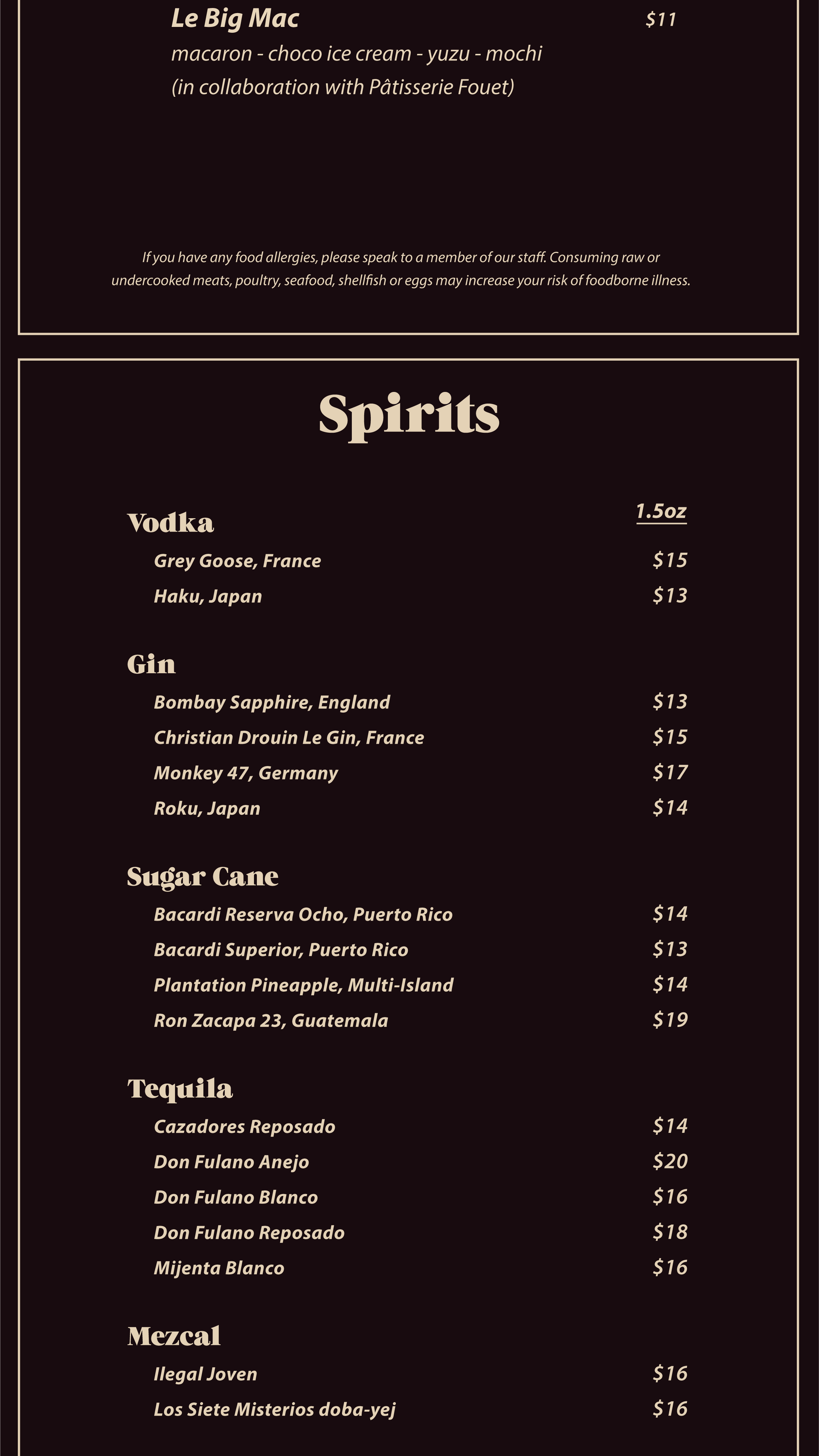 The Coop Menu – Double Chicken Please