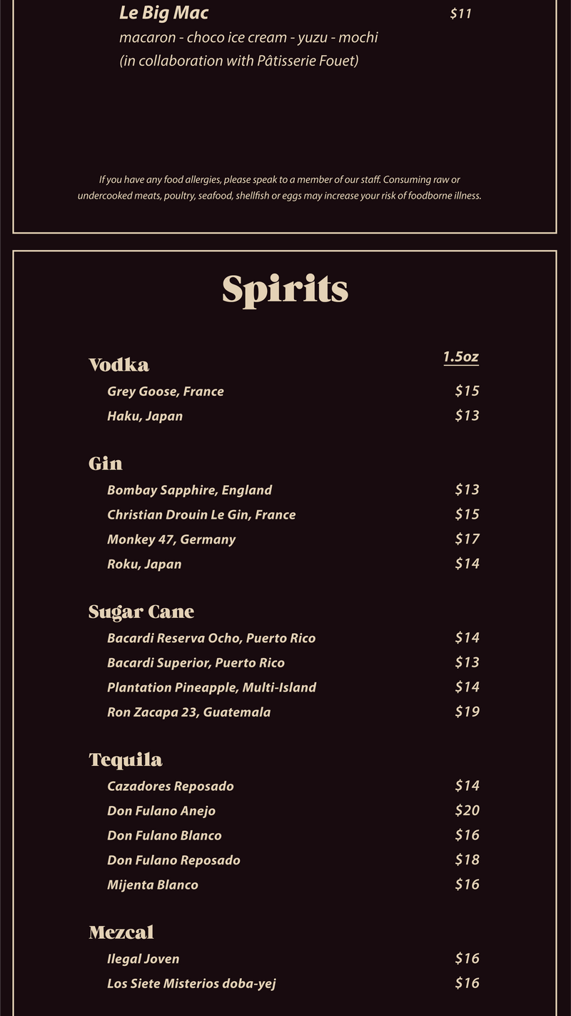 The Coop Menu – Double Chicken Please